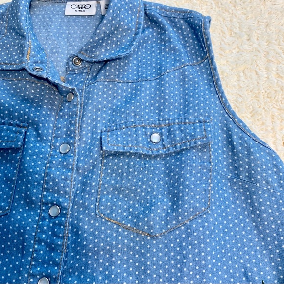 Cato | Shirts & Tops | Cato Girls Polka Dot Button Down Sleeveless ...